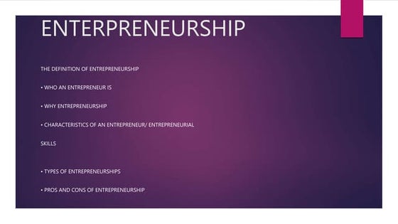 Introduction to Entrepreneurship | PPT