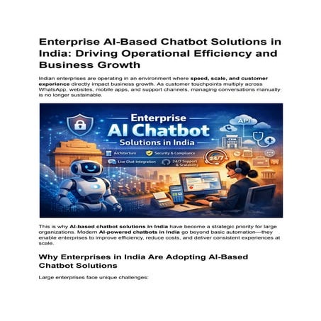 Enterprise AI-Based Chatbot Solutions in India_ Driving Operational ...
