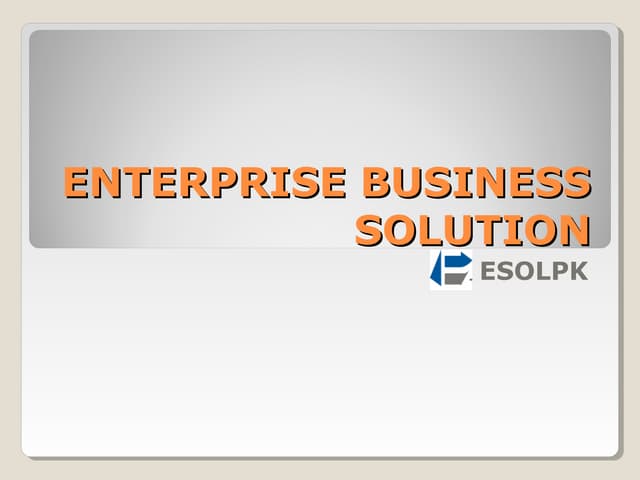 Enterprise it solution | PPT | IT and Internet Support | Internet
