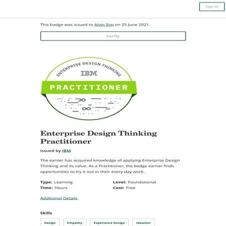 Enterprise Design Thinking Practitioner | PDF