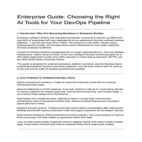 Enterprise Guide_ Choosing the Right AI Tools for Your DevOps Pipeline ...