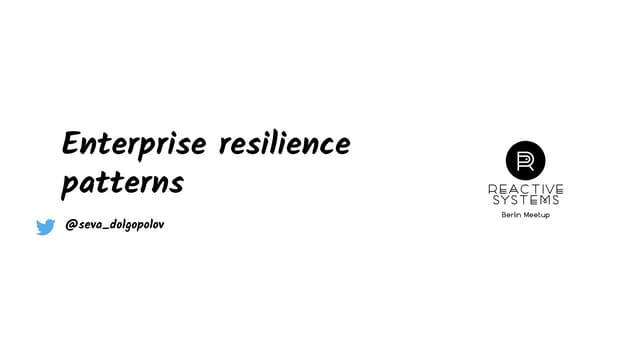 Enterprise Resilience Patterns Ppt