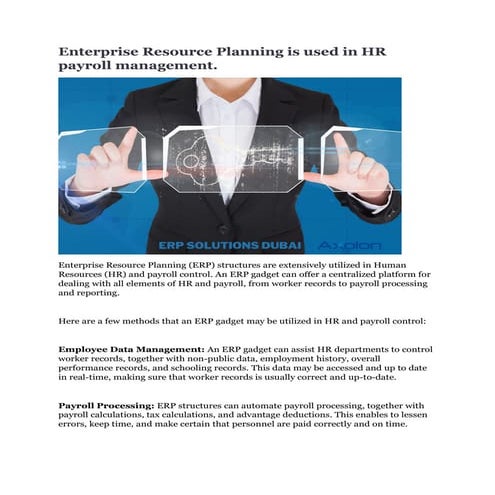 Enterprise Resource Planning is used in HR payroll management..pdf