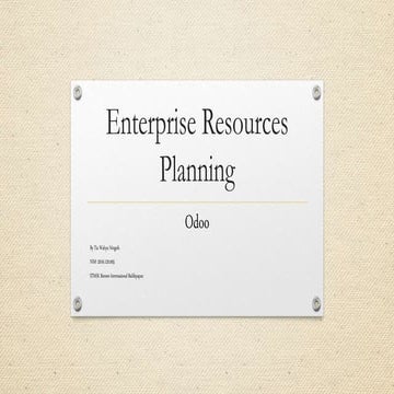 Enterprise resources planning odoo | PPTX