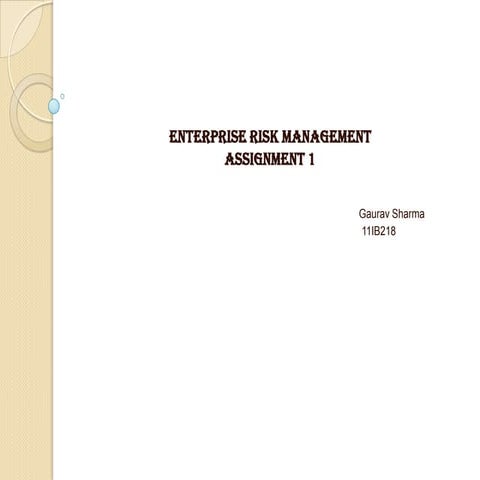 Enterprise Risk Management | PPTX | Business | Business and Finance