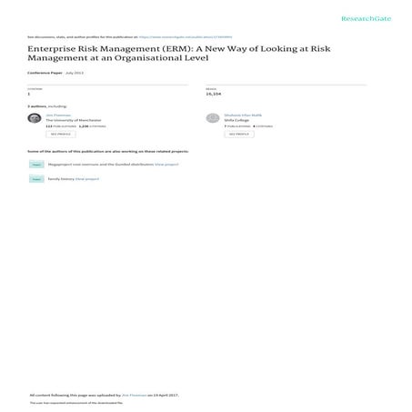 Enterprise risk management | PDF