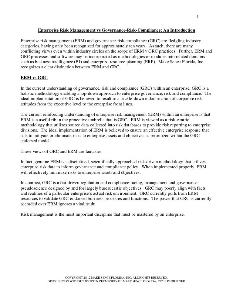 ERM v GRC: An Introduction
