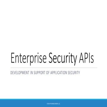 Enterprise Security APIs | PPT