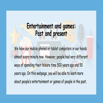 Entertainment and games | PPTX