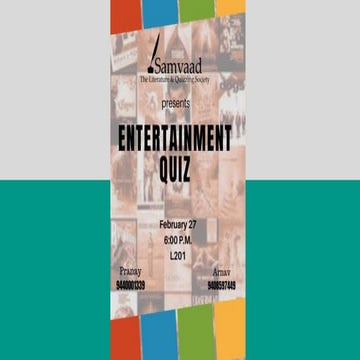 Entertainment Quiz - Prelims with Answers | PPTX
