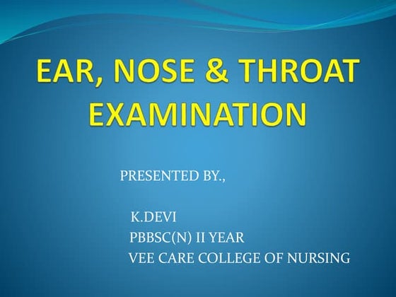 Examination of nose | PPT
