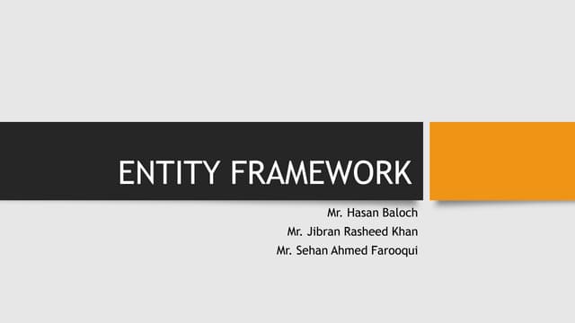 Learn Entity Framework In A Day With Code First Model First And Database First Ppt