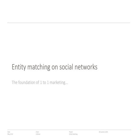 Entity matching across social networks - the foundation of 1 to 1 marketing | PPT