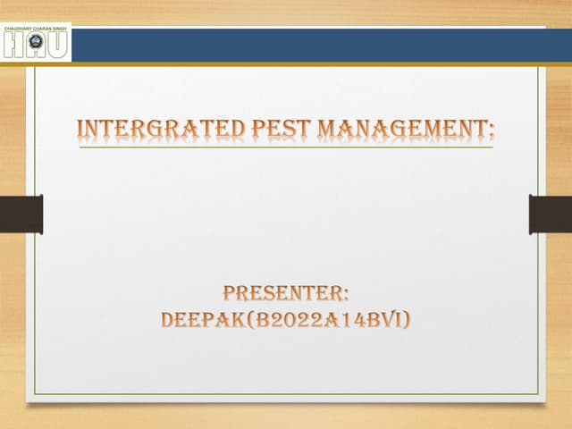 Integrated Pest Management (IPM) | PPTX