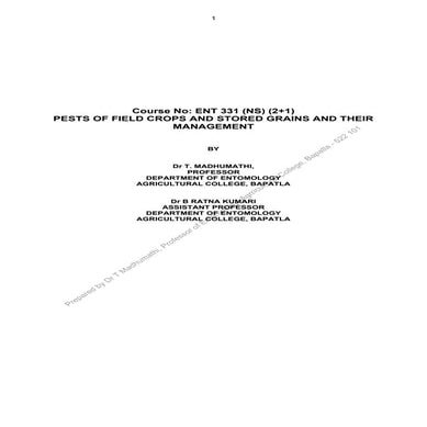 Lec. 15. Pests - Definition - Categories, Causes for outbreak of pests.ppt