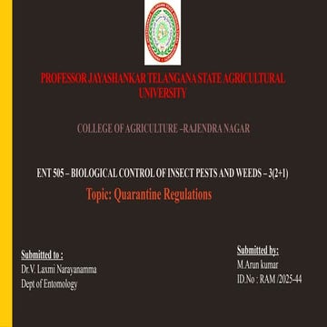 Importation and Quarantine Regulations for Biological Control Agents in ...