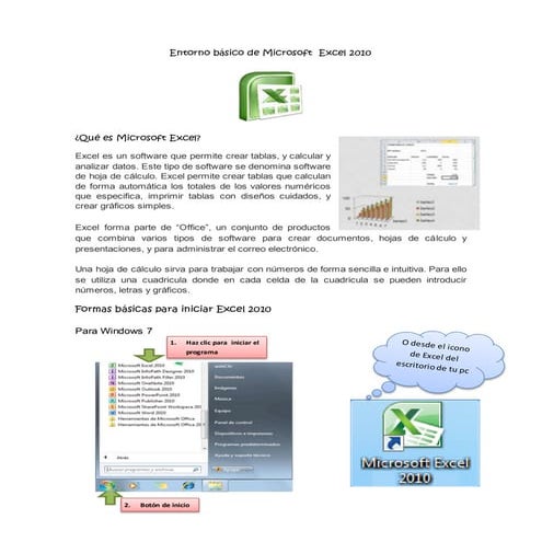 Entorno básico de Microsoft Excel 2010 | DOCX