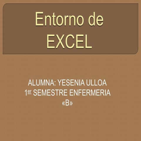 Entorno de excel | PPTX | Computing | Technology & Computing