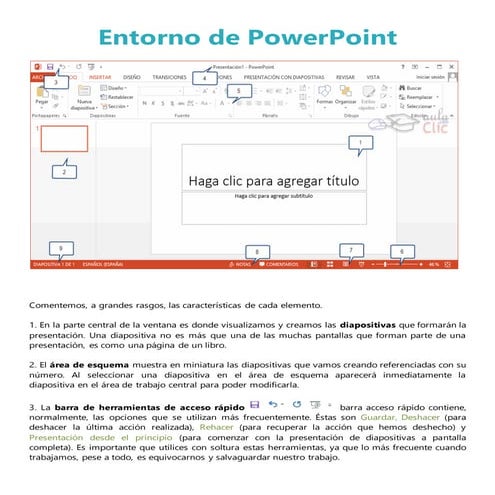 Elementos de la pantalla de PowerPoint/ Informática | PPTX
