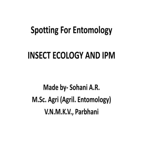 Ento spotting insect ecology and IPM | PPT