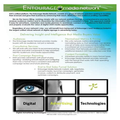 Entourage Media Network One Sheet | PDF