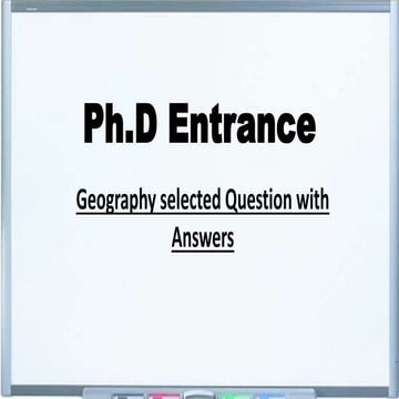 Ph.D entrance geography model paper Question and Answers | PPTX