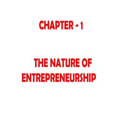 Entrepreneurship chapter one introduction | PPT