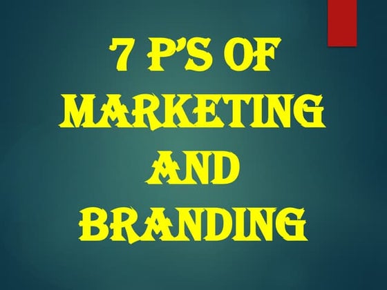 Entrepreneurship 12, Lesson : 7 P's of Marketing | PPT