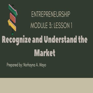 Recognize and Understand the Market | PPTX