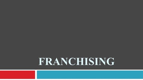 Franchising | PPT