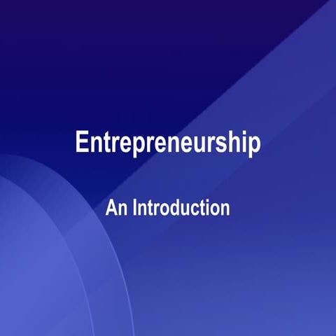Entrepreneurship introduction in management education | PPT | Venture Capital | Business Banking ...