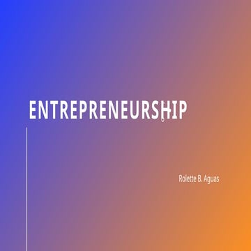 Entrepreneurship Lesson 2 Week 2 SHS GRade 12 | PPTX