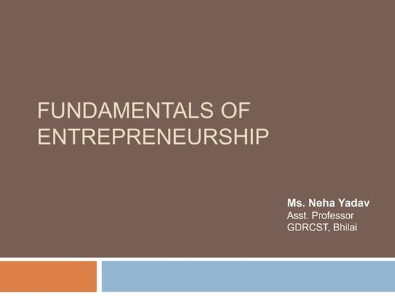 Entrepreneurship Development PPT Introduction | PPT