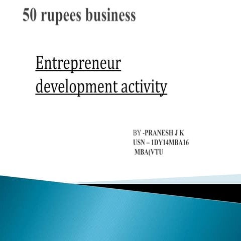 Entrepreneur development activity | PPT