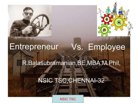 Entrepreneur vs employee | PPT | Business Administration | Business