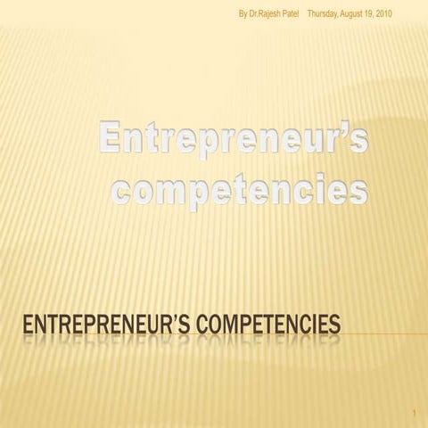Entrepreneur’Ial Competencies | PPTX