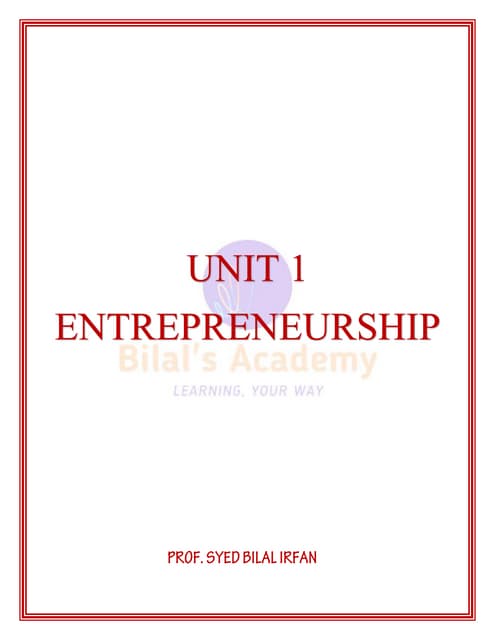 Entrepreneurship PPT | PPT