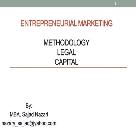 Entrepreneurial marketing | PPT