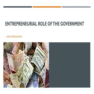 Entrepreneurial role of the government | PDF