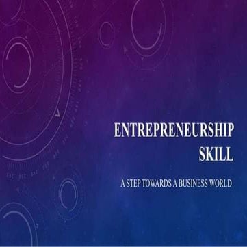 Entrepreneurial skills for budding managers | PPTX