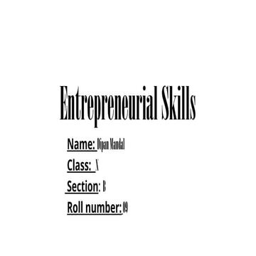 Entrepreneurial Skills Artificial Intelligence project | PPTX