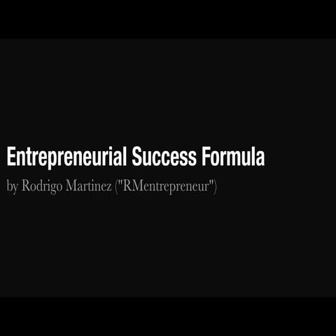 Entrepreneurial Success Formula | PDF