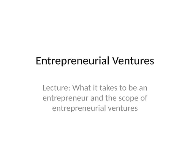 What is Venture? Types and Importance of Venture | PPTX