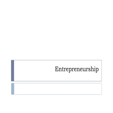 Entrepreneurship | PPT