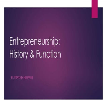 Entrepreneurship History & Function | PPTX