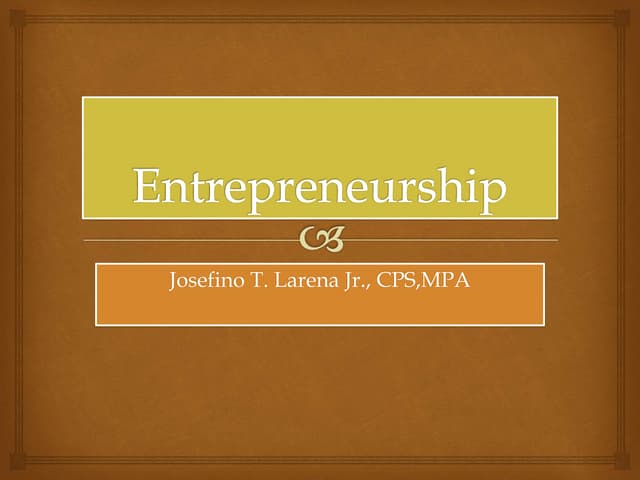 Introduction to entrepreneurship | DOCX
