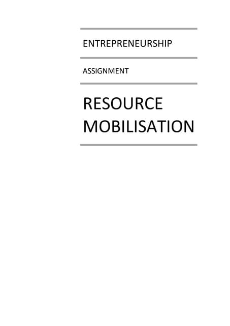 Resource Mobilization Process/strategy | PPT | Business | Business and ...