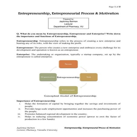 Entrepreneurship,Jaytirmoy Barmon,Manik | PDF