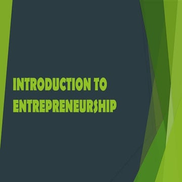 Introduction to Entrepreneurship (Entrep) | PPT