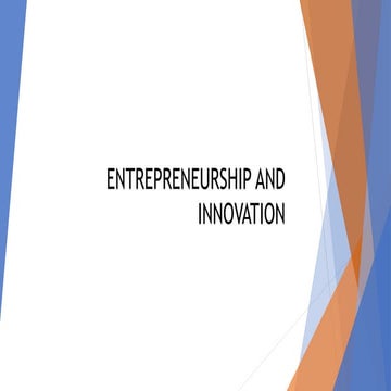 ENTREPRENEURSHIP-AND-INNOVATION.pptx | Startups | Business